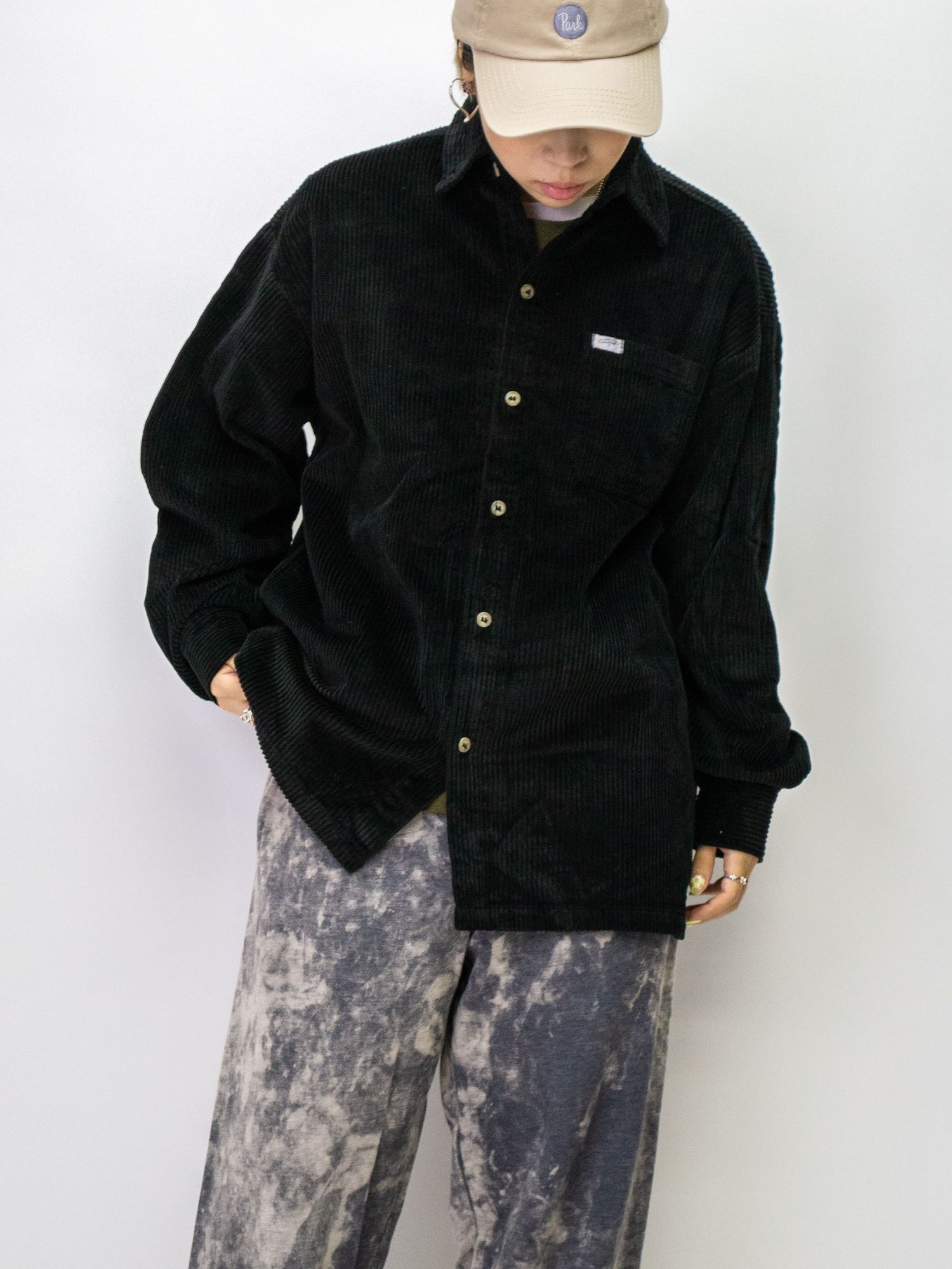Cal Top CORDUROY L/S SHIRTS / Black | FLATBUSH（フラットブッシュ）公式オンラインサイト